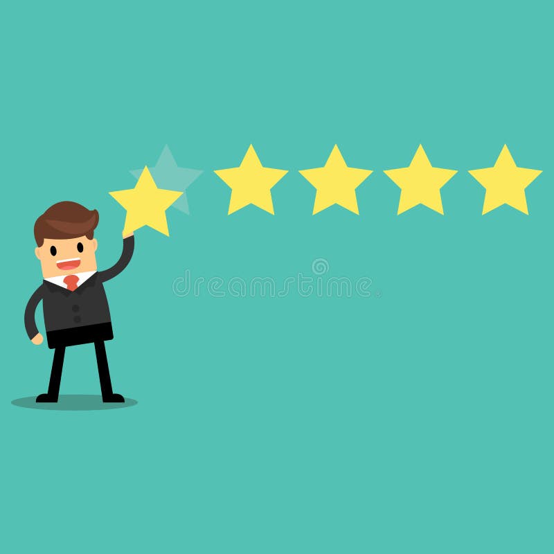 Businessman Giving Five Star Rating, Feedback Concept, VECTOR, E Stock ...