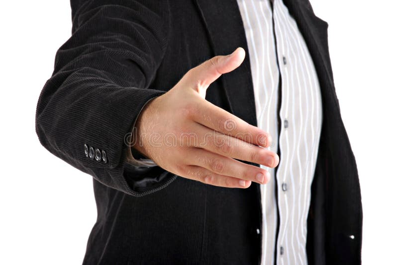Businessman giving hand stock photo. Image of male, hired - 10064588