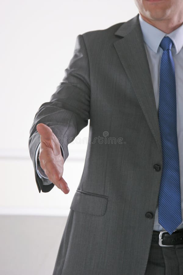 Businessman Giving Hand for Handshake, Isolated on White Background ...