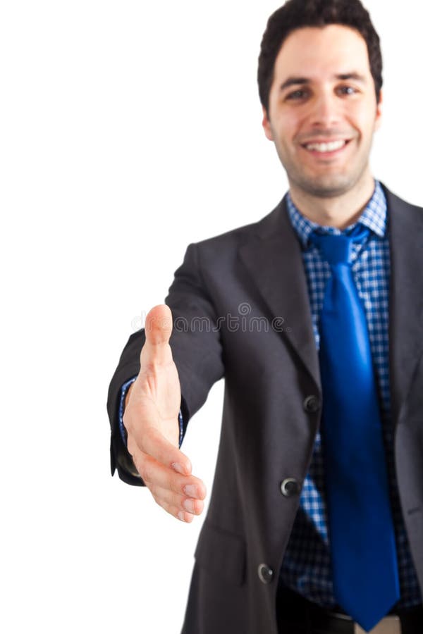 Businessman Giving Hand White Background Stock Image - Image of gesture ...