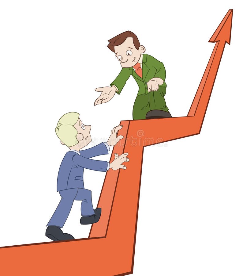 Businessman is Giving Helping Hand Stock Vector - Illustration of ...