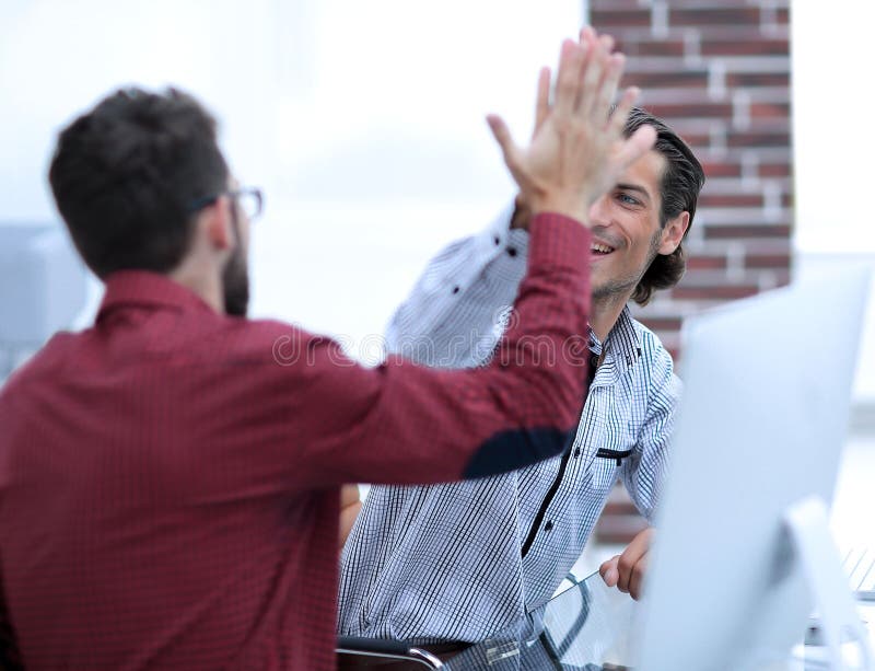 Businessman Giving High Five To His Partner Stock Photo - Image of ...
