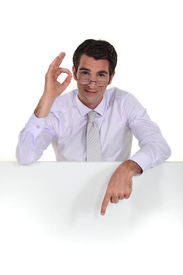 Businessman Giving His Approval Stock Photo - Image of nose, perched ...