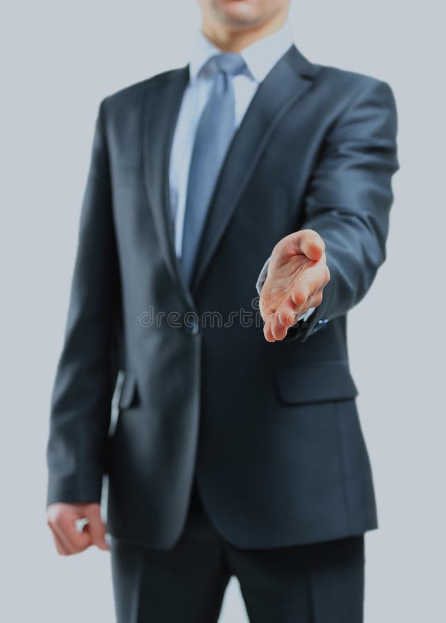 Businessman Giving His Hand for a Handshake. Stock Photo - Image of ...