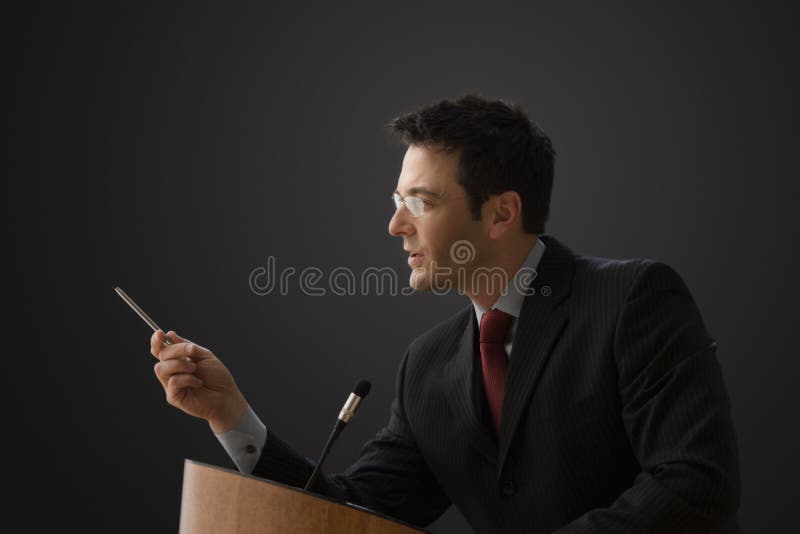 Businessman Giving a Lecture Stock Image - Image of business, head ...