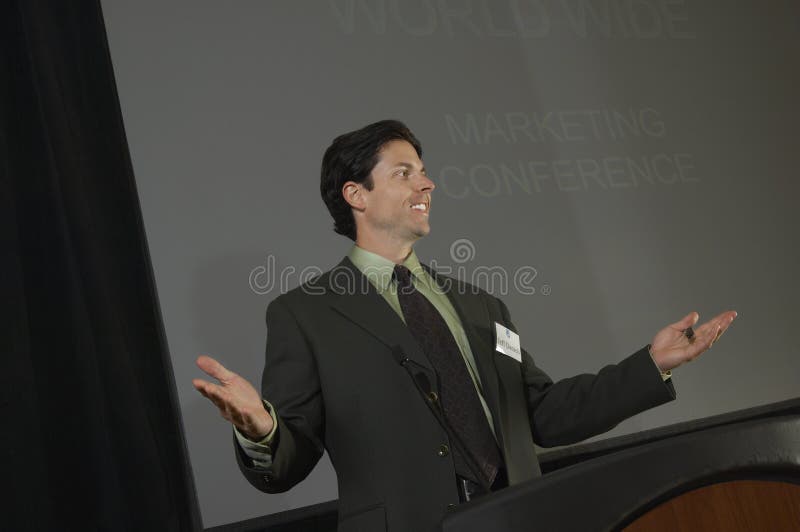 Businessman Giving a Lecture at Conference Stock Image - Image of ...
