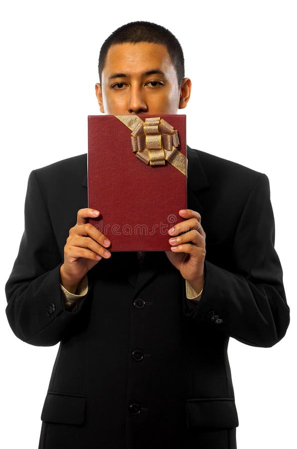 Businessman Giving Present stock image. Image of hand - 13304461