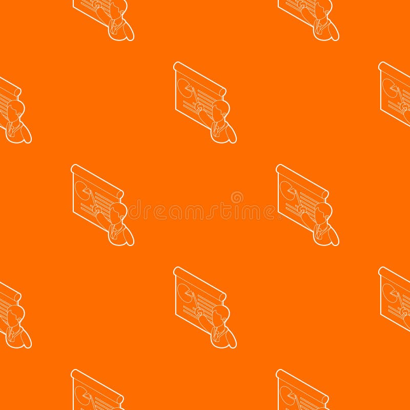 Businessman Giving Presentation with a Board Pattern Vector Orange ...