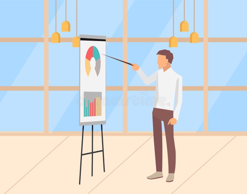 Presentation with Whiteboard and Diagrams Vector Stock Vector ...