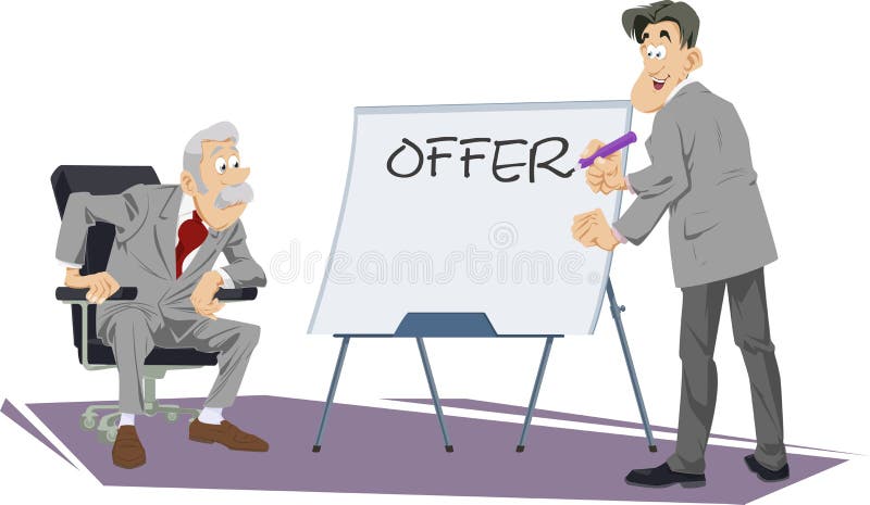 Businessman Giving Presentation. Manager Makes an Offer Stock Vector ...