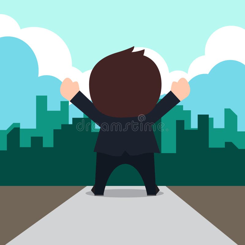 Businessman Glad To Success Cartoon Stock Vector - Illustration of ...