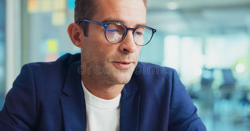 Businessman, Glasses and Thinking with Creative Application for ...