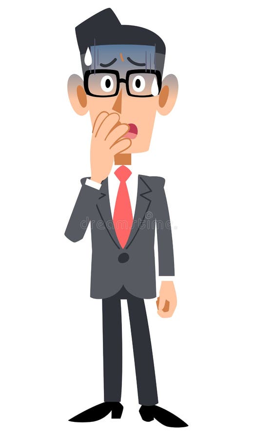 Businessman with Glasses Turning Pale Stock Vector - Illustration of ...