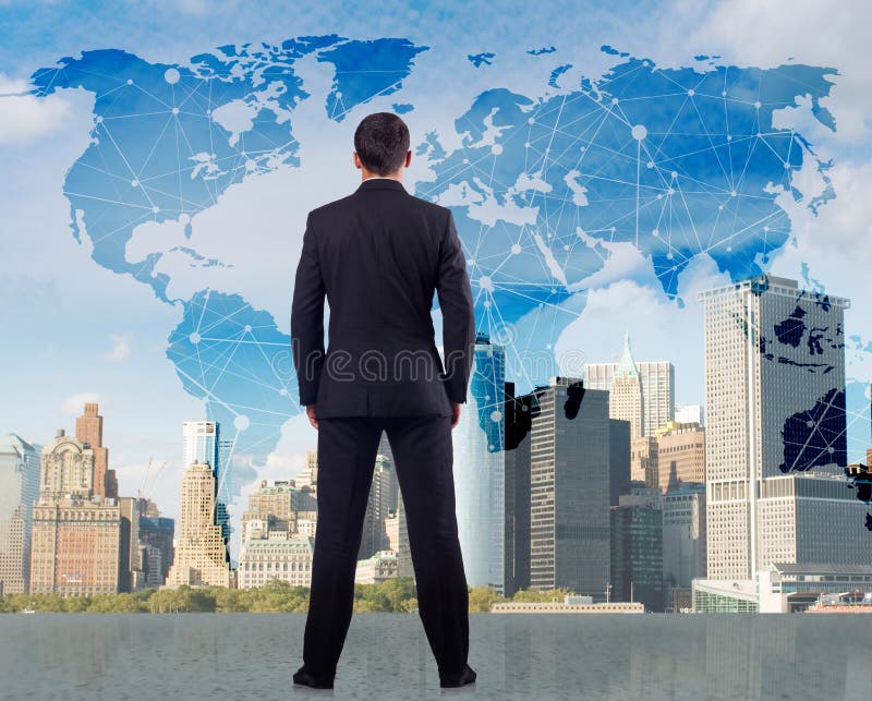 Businessman in Global Business Concept Stock Photo - Image of continent ...