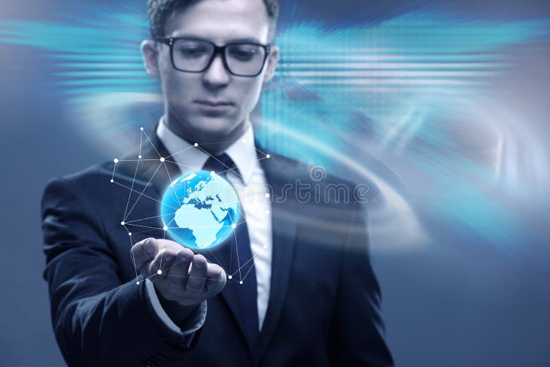The Businessman in Global Business Concept Stock Photo - Image of ...