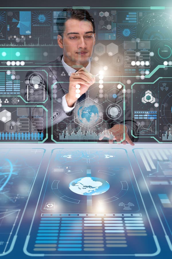 The Businessman in Global Business Concept Stock Photo - Image of ...