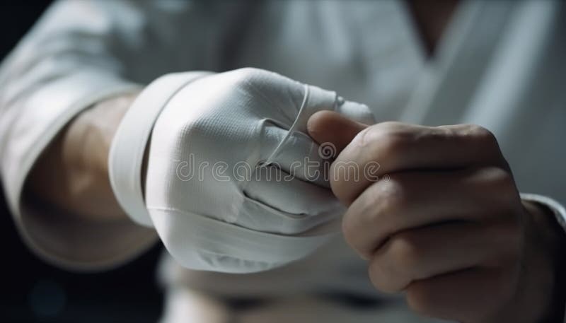 Businessman Gloved Hand Gestures Success in Industry Generative AI ...