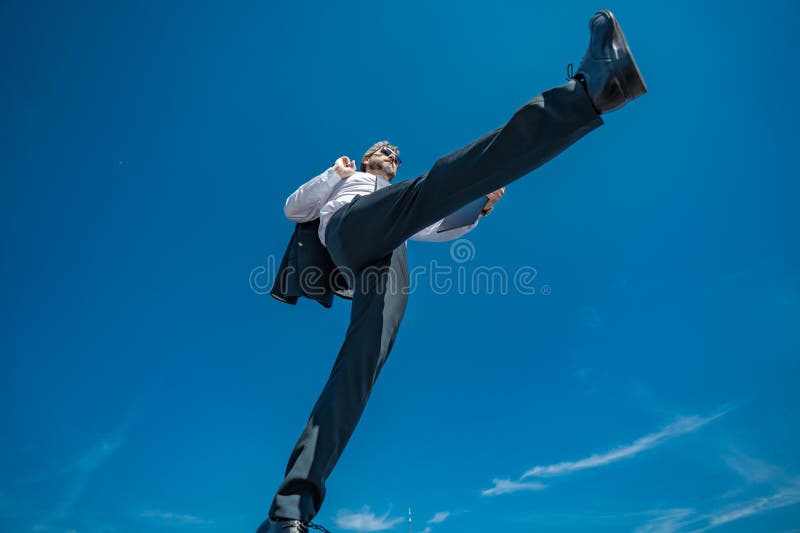 Businessman Go Step Forward in City Street. Next Steps. Business ...