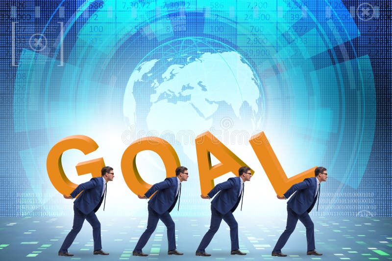 Businessman in Goal Concept Carrying Letters Stock Image - Image of ...