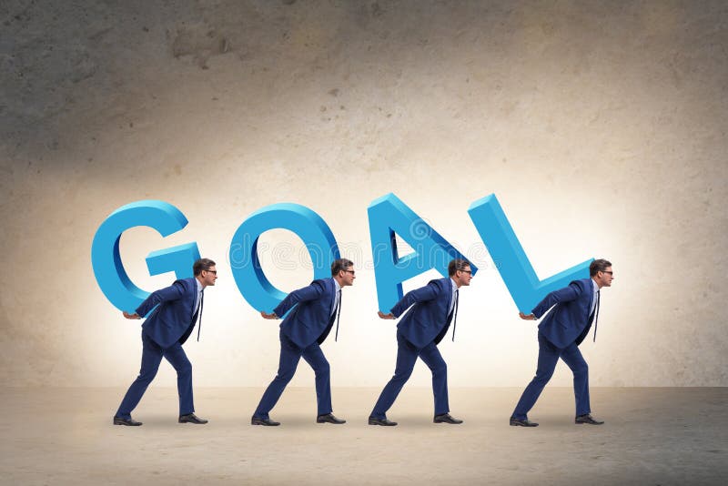 Businessman in Goal Concept Carrying Letters Stock Photo - Image of ...