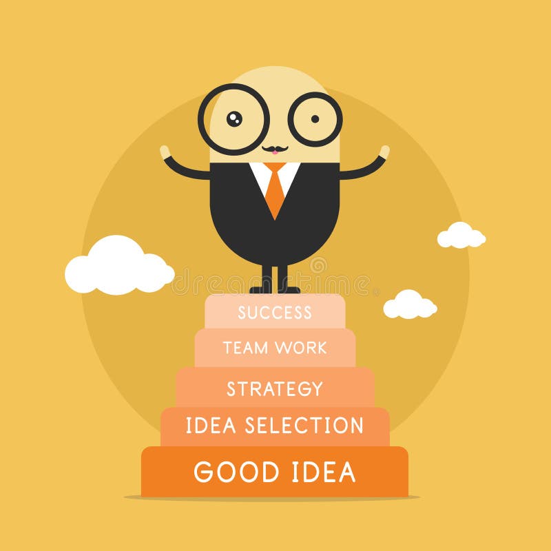 Businessman Going Up To Success, 5 Step for Success Stock Vector ...