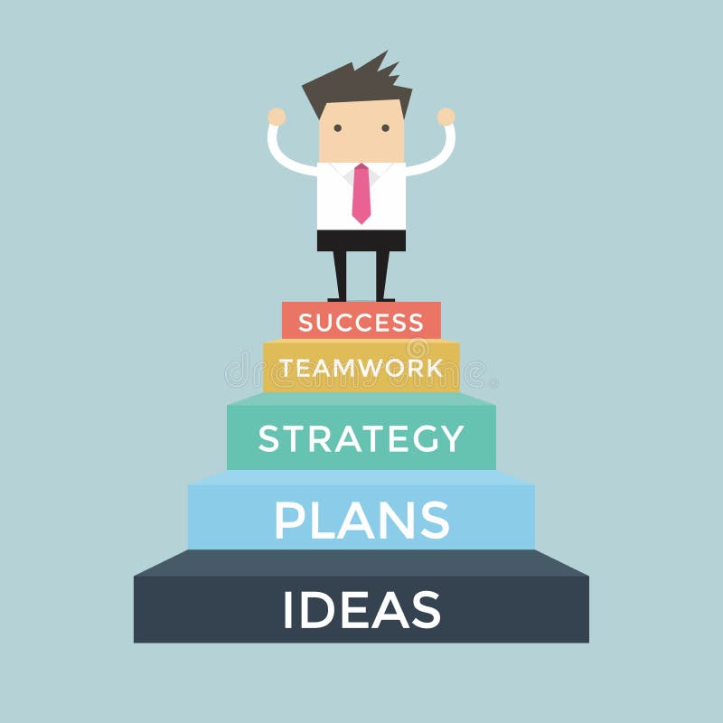 Businessman Going Up To Success, 5 Step for Success Stock Vector ...