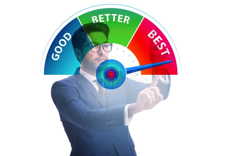 Businessman in Good Better and Best Concept Stock Photo - Image of ...