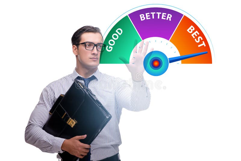 Businessman in Good Better and Best Concept Stock Photo - Image of ...