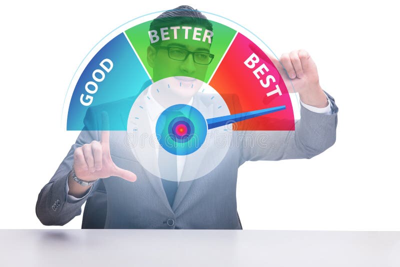 Businessman in Good Better and Best Concept Stock Image - Image of ...