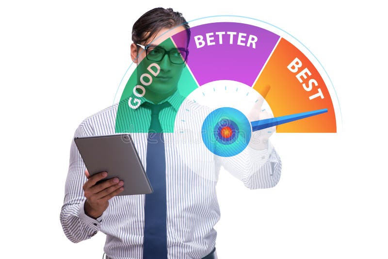 Businessman in Good Better and Best Concept Stock Photo - Image of ...