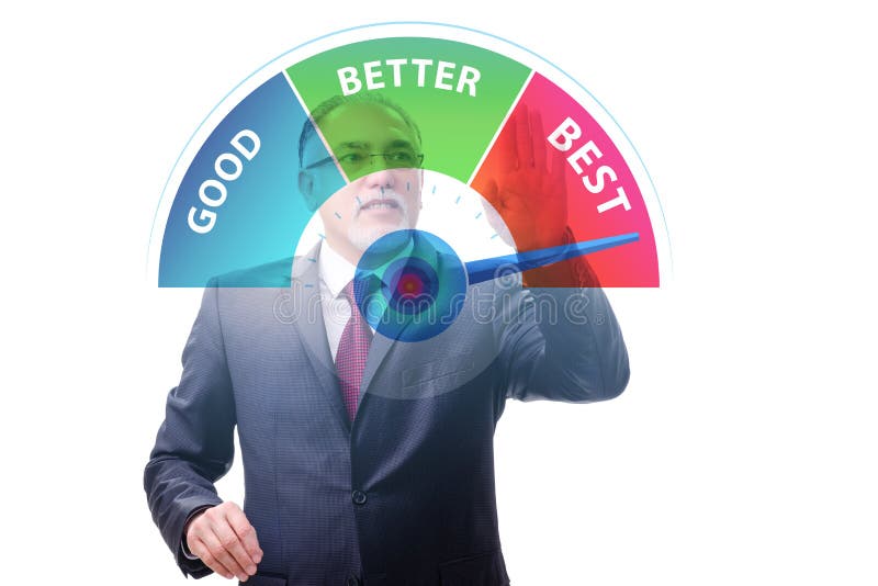 Businessman in Good Better and Best Concept Stock Image - Image of ...