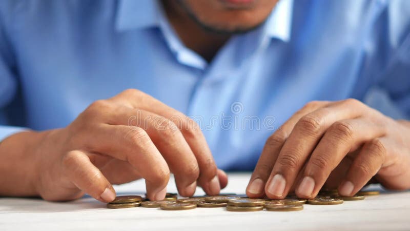 Businessman Grabbing Coins on Desk Stock Footage - Video of donate ...
