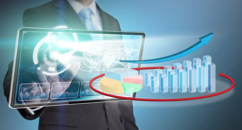 Businessman graph concept stock illustration. Illustration of ...