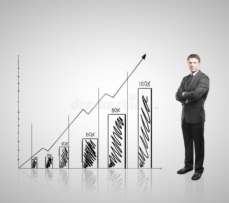 Businessman and graph stock image. Image of marketing - 31846949