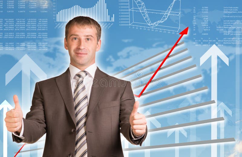 Businessman and Graphical Chart Stock Image - Image of graphical ...