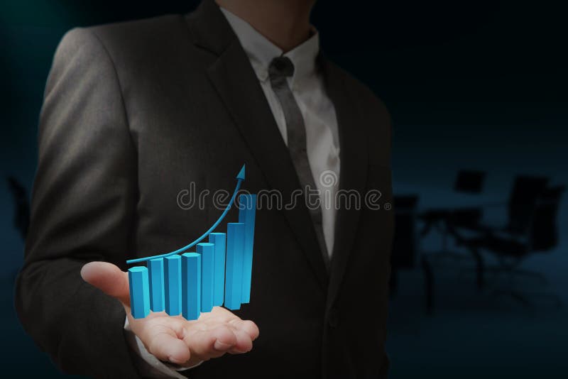 Businessman and Growing Up Graph Stock Image - Image of career ...