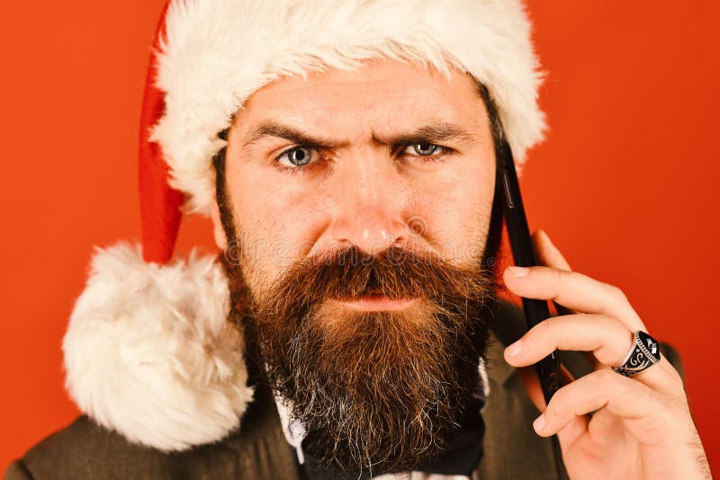 Businessman with Grumpy Face in Close Up. Man with Beard Stock Image ...