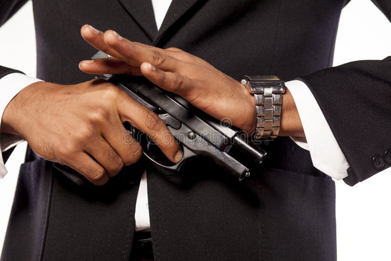 Businessman with a gun stock photo. Image of dark, businessman - 58712976