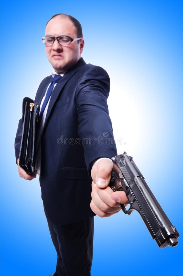 Businessman with gun stock image. Image of armed, guard - 50804741