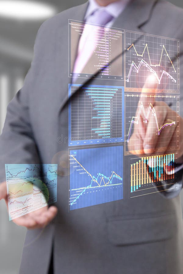 Businessman Choosing Chart on Business Interface Stock Photo - Image of ...