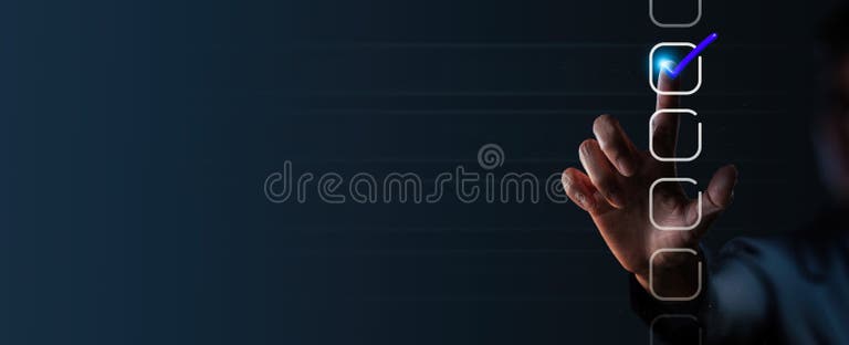 Businessman Hand Check Electronic Documents on Digital Documents and 3d ...