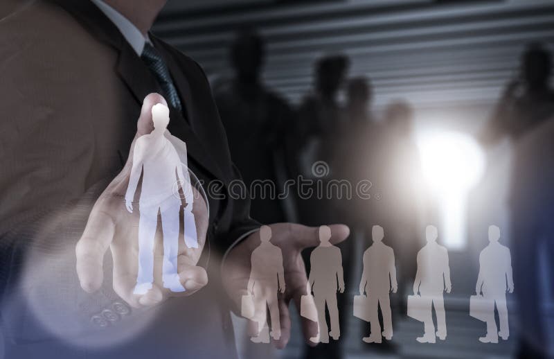 Businessman Hand Choosing People Icon Stock Photo - Image of hand ...