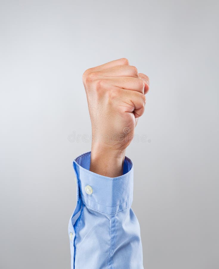 Businessman Hand with Clutched Fist Stock Image - Image of introduce ...