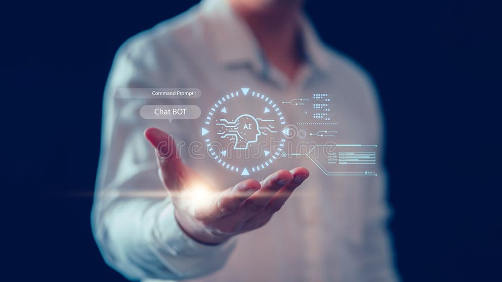 Businessman Hand Connect Modern Artificial Intelligence Technology ...