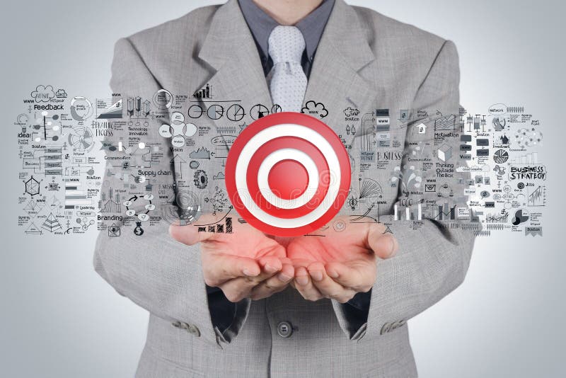 Businessman Hand 3d Target Sign Stock Photo - Image of brand, chart ...