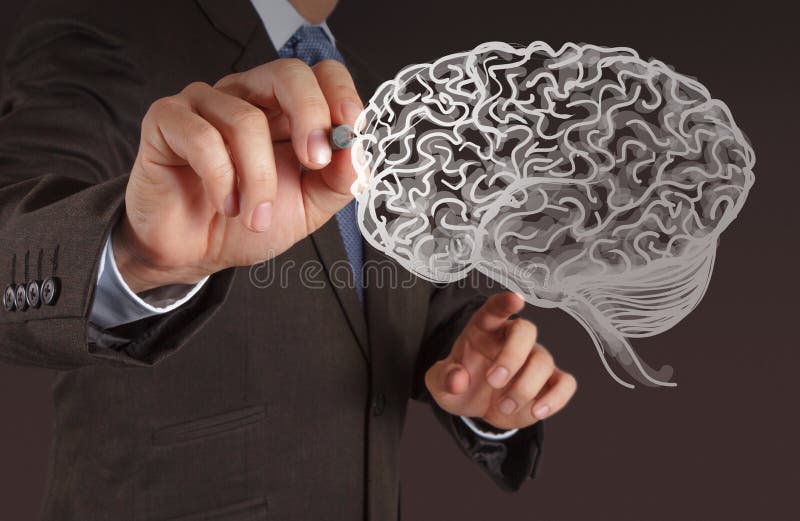 Practitioner Pushing a Brain Stock Photo - Image of health, adult: 46598274