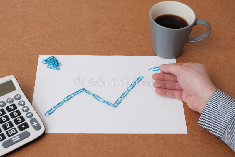 Businessman Hand Drawing a Progress Graph Stock Photo - Image of ...