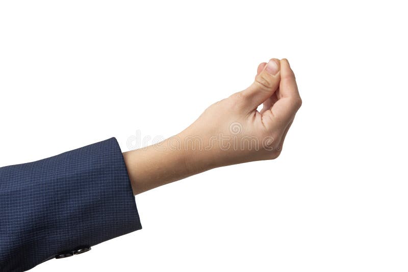 Businessman Hand with a Gesture Asking for Money Isolated on White ...