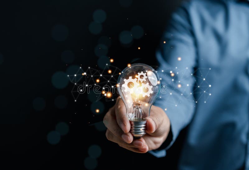 Businessman Hand Holding Brain into Smart, Creative, Idea Thinking To ...