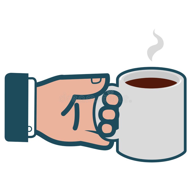 Businessman Hand Holding a Cup of Coffee. Coffee Drinking Break at the ...